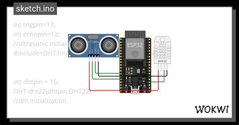 Ultra Sonic And Dht Sensors Wokwi Esp32 Stm32 Arduino Simulator