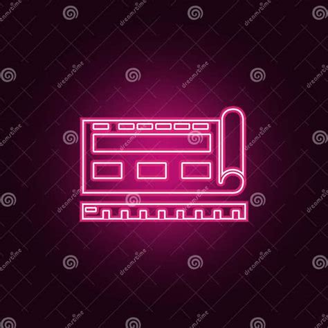 Browsersite Blueprint Icon Elements Of Web Development In Neon Style