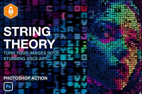 String Theory Ascii Text Art Photoshop Action Design Cuts