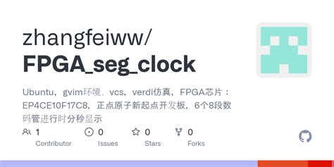 Github Zhangfeiww Fpga Seg Clock Ubuntu，gvim环境，vcs，verdi仿真，fpga芯片：ep4ce10f17c8，正点原子新起点开发板，6个8