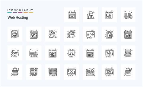 Web Hosting Line Icon Pack Vector Art At Vecteezy