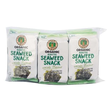 Organic Larder Roasted Seaweed Snack Wasabi Flavour 5g Pack Of 6 Price