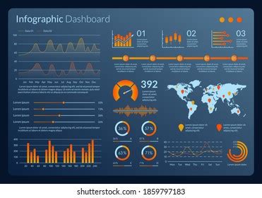 Infographic Dashboard Interface Graphic Design Data Stock Vector