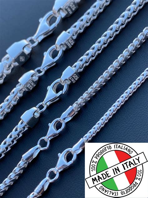 Real Solid 925 Sterling Silver Franco Chain 2 5mm Box Necklace Men