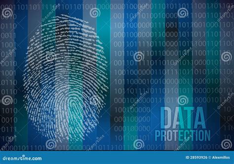 Security Concept Fingerprint And Data Protection Stock Illustration Illustration Of Mark