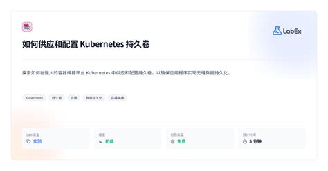 如何供应和配置 Kubernetes 持久卷 Labex
