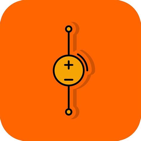 Dc Voltage Source Filled Orange Background Icon 42980367 Vector Art At
