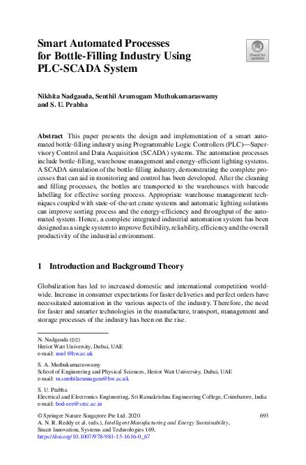 Pdf Smart Automated Processes For Bottle Filling Industry Using Plc Scada System