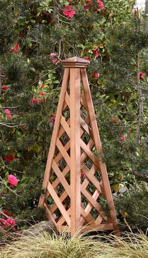 Copper Top Pyramid Trellis 820 1596 1 Obelisk Trellis Cedar