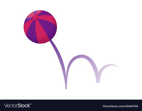 Bouncy Ball Bounce With Trajectory Line Colorful Vector Image