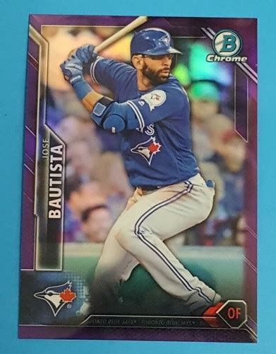 2016 Bowman Chrome Jose Bautista 87 Purple Refractor 250 For Sale
