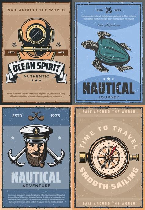 Nautical Adventure Marine And Sea Navigation Stock Vector Illustration Of Navigator Anchor