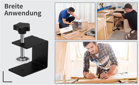 Yhomu 4 Stück C Klemmen Universal Tisch Klemmen Heavy Duty Schubladen Vorbau Klammern Schrank