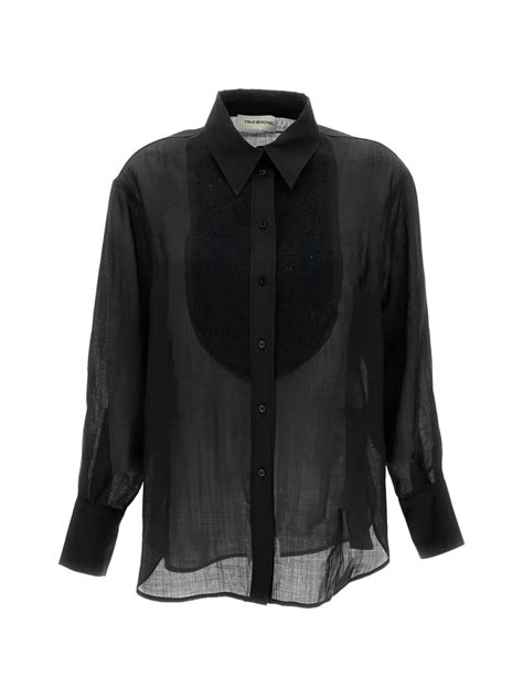True Royal Embroidered Shirt Black Farfetch Uk