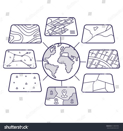 Vector Illustration Gis Spatial Data Layers Stock Vector Royalty Free Shutterstock