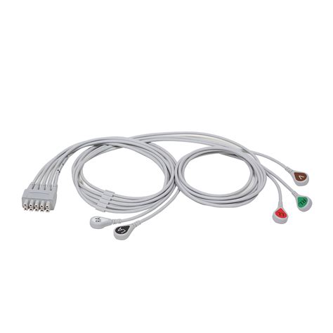 Ecg Leadwire Set 5 Lead Grouped Snap Aha Mix 74 Cm29 130 Cm51