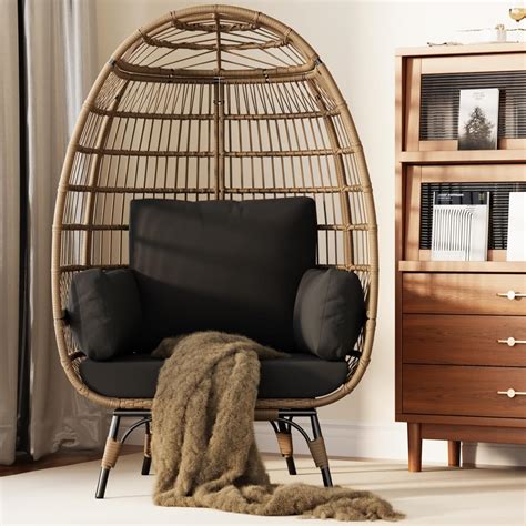Garveelife Oversize Rattan Egg Chair Indoor Outdoor Wicker