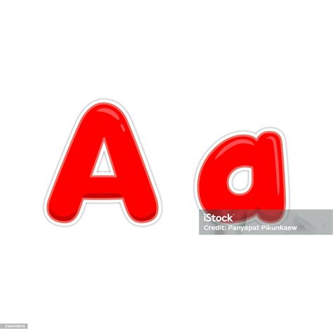 빨간 편지 대문자 와 백색 테두리 와 소문자 와 백색 테두리 의 벡터 Illustration 알파벳에 대한 스톡 벡터 아트 및 기타 이미지 Istock