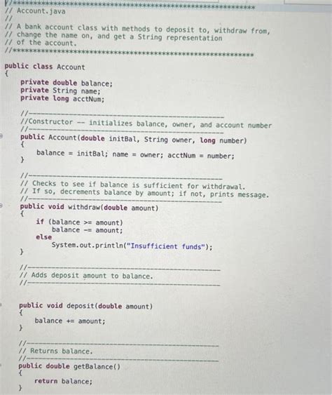 Solved File Accountjava See A Flexible Account Class