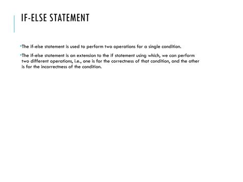 Conditional Control Statements Explains The Programming Constructs Ppt