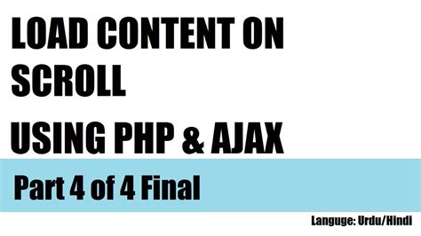 Load Content On Scroll Using Php And Ajax Implementation 4 Of 4 Youtube