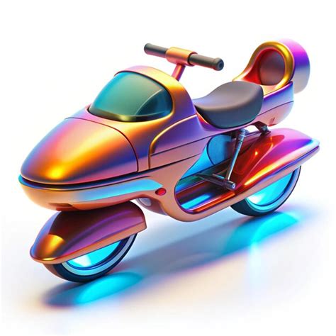Vibrant 3d Plastic Icon Of Futuristic Hover Bike With Sleek Design And