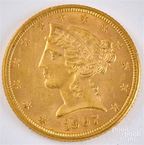 1907 D Liberty Head Five Dollar Gold Coin Sold At Auction On 29th