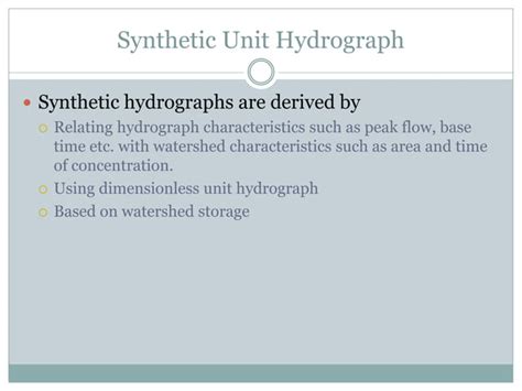 synthetic unit hydrograph pptx