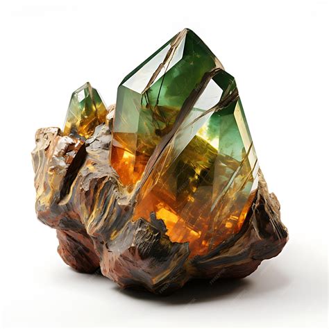 Premium Ai Image Uranium Ore Crystal Gem On White Background