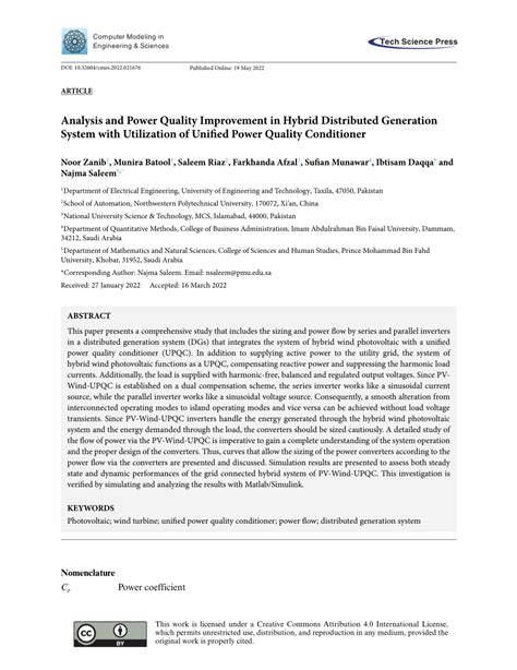 Pdf Analysis And Power Quality Improvement In Hybrid Distributed Generation System With