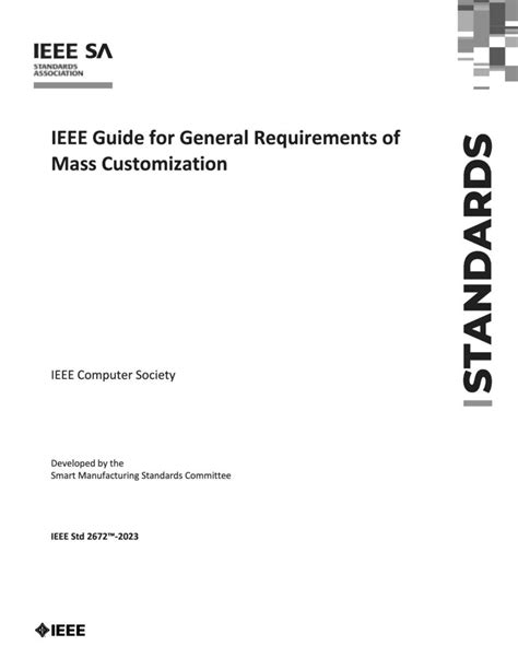 Ieee Std 2672 2023 Ieee 大规模定制一般要求指南 标准全文