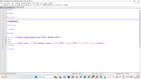 Anchor And Image Tags In HTML Code Night