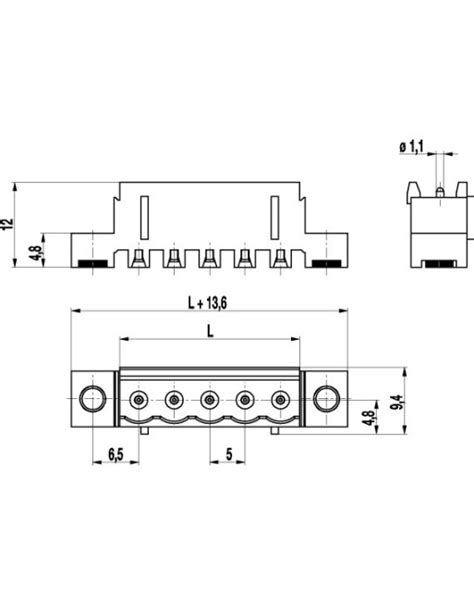 120 M 227 Smd Header Vertical Plug In With Anchors