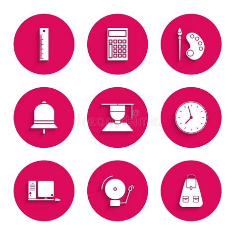 Set Graduate And Graduation Cap Ringing Alarm Bell School Backpack Clock Computer Monitor