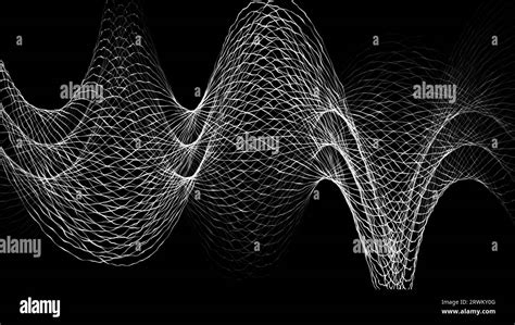 A Stream Of Wavy Intersecting Lines On A Black Background Lines And