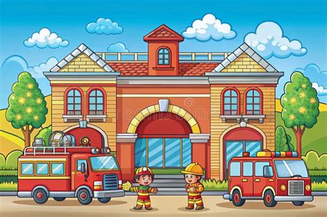 Cartoon Fire Station Clip Art