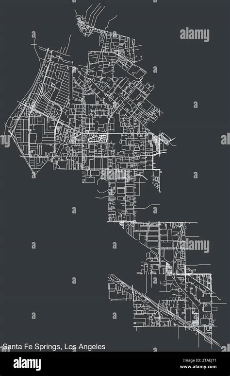 Street Roads Map Of The City Of Santa Fe Springs Los Angeles City