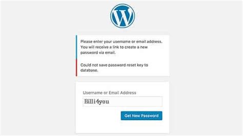 How To Fix The Password Reset Key Error In Wordpress