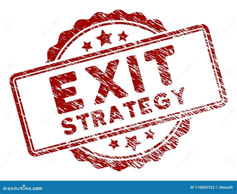 Grunge Textured Exit Strategy Stamp Seal Stock Vector Illustration Of Escape Corroded 116853723