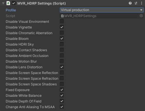Unity URP HDRP Post Processing MiddleVR