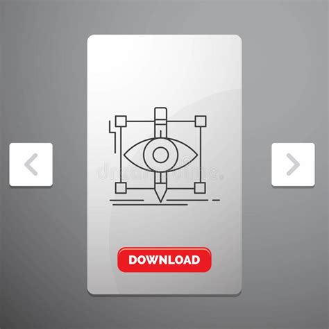 Design Draft Sketch Sketching Visual Line Icon In Carousal Pagination Slider Design And Red