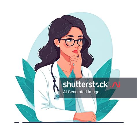 Female Eye Doctor Thinking Vector Ai Generated Image 2582094245
