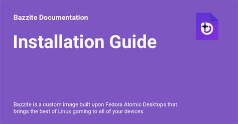 Installation Guide Bazzite Documentation