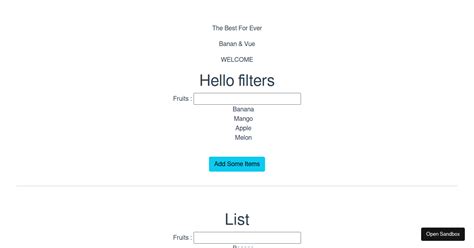 Filters Codesandbox