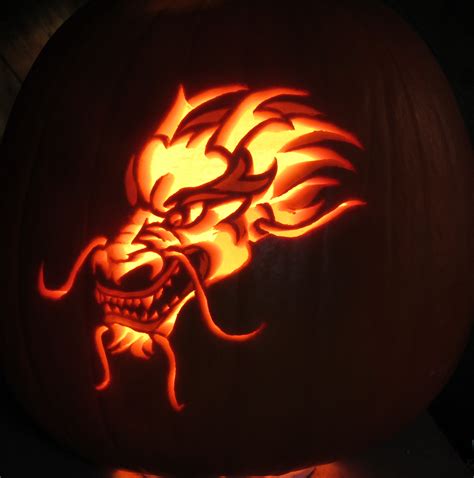 Chinese Dragon Head Pumpkin Glow