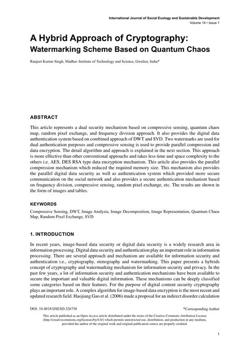 Pdf A Hybrid Approach Of Cryptography Watermarking Scheme Based On