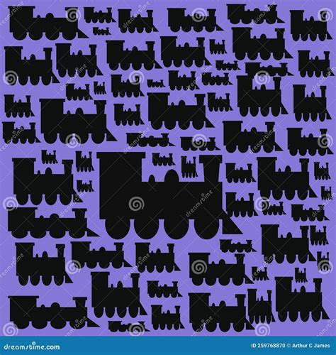 Abstract And Contemporary Digital Art Seamless Steam Train Design Stock