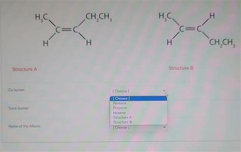 Answered Structure A Cis Isomer H₂c Trans Isomer… Bartleby