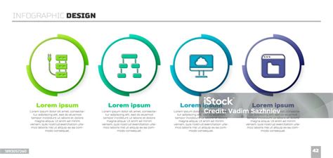 서버 계층 구조 조직도 차트 클라우드 기술 데이터 전송 및 브라우저 파일을 설정합니다 비즈니스 인포그래픽 템플릿입니다 벡터 개념에 대한 스톡 벡터 아트 및 기타 이미지